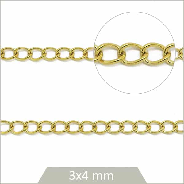 1m de chaînette de réglage en acier inoxydable doré