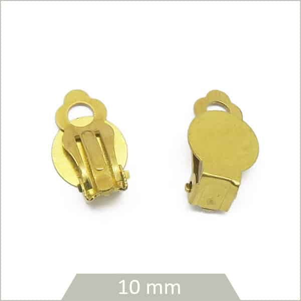 10 clips de boucles d'oreilles à coller en laiton brut